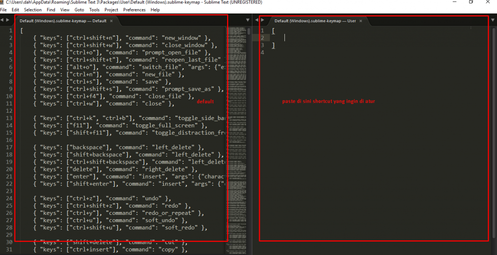 Tutorial Sublime Text Editor Part 7 : Key Bindings - Malas Ngoding