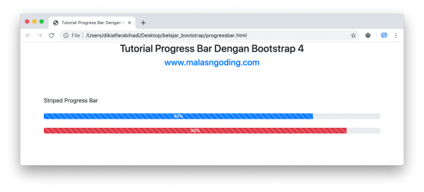Tutorial Bootstrap 4 #30 : Progress Bar Bootstrap 4 - Malas Ngoding