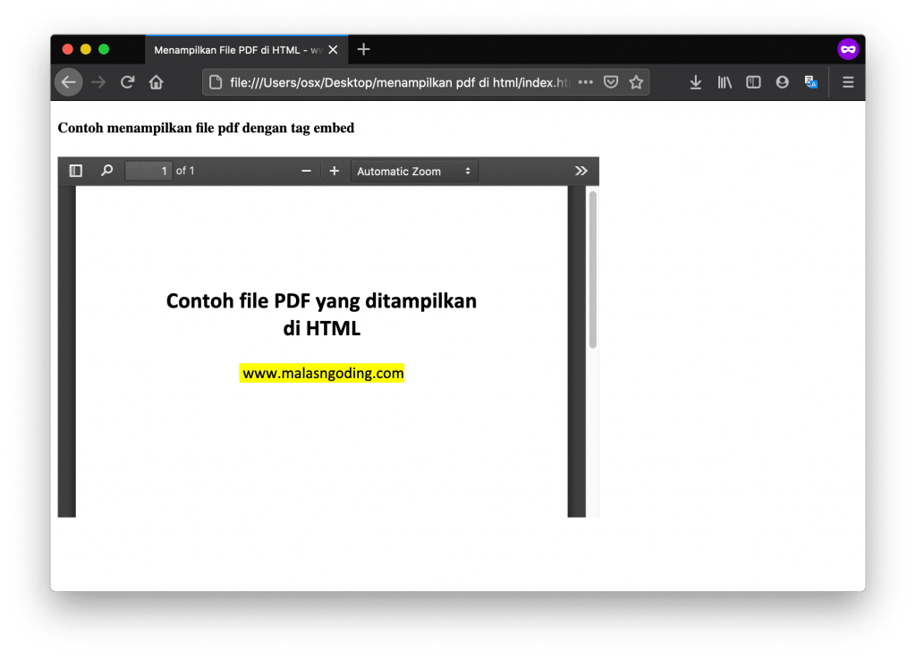 Menampilkan PDF Di HTML Dengan Mudah - Malas Ngoding