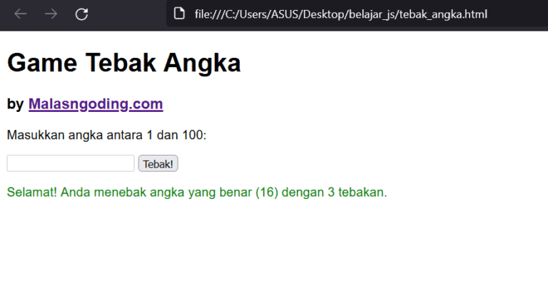 Membuat Game Tebak Angka Dengan JavaScript - Malas Ngoding